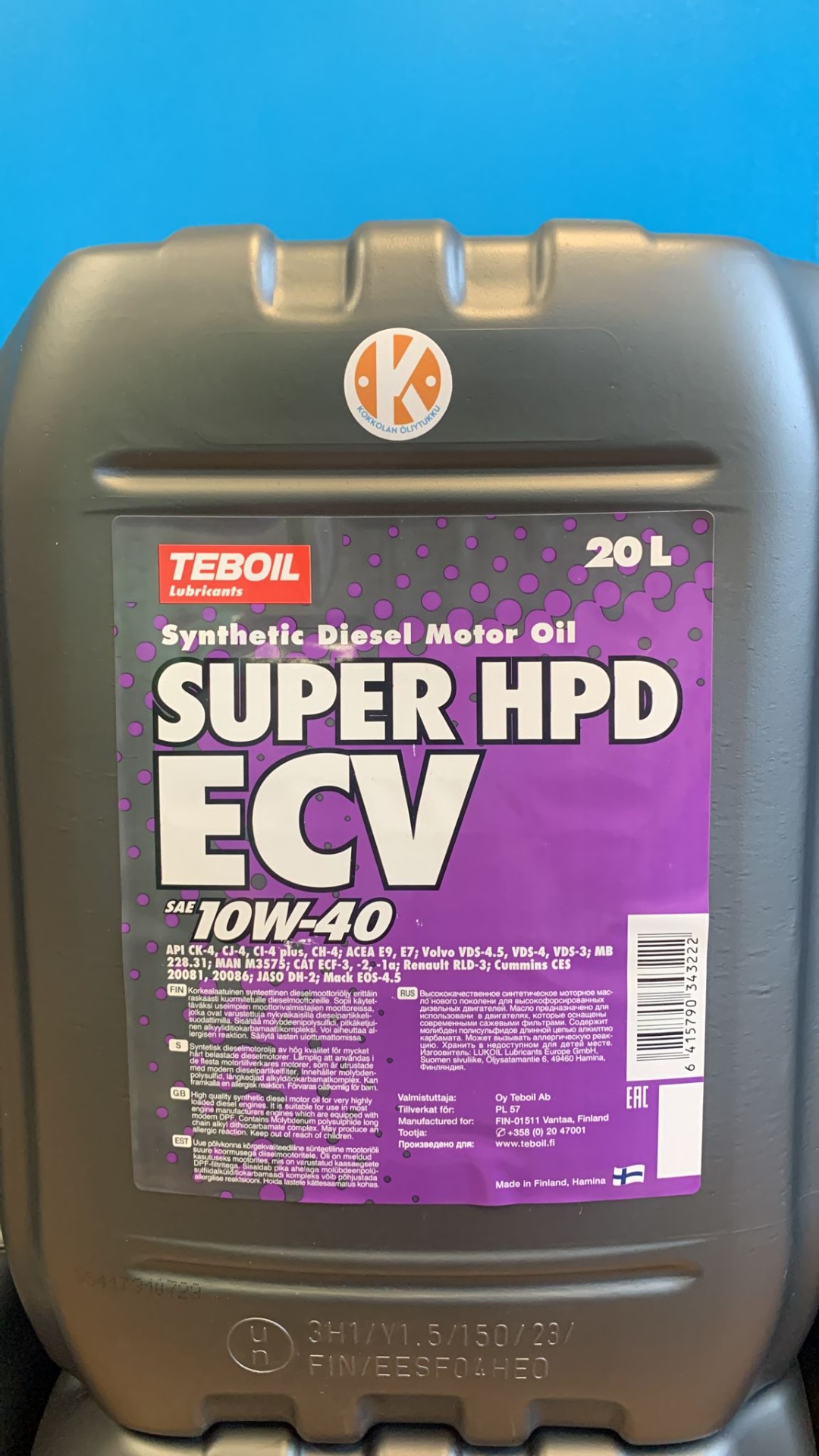 TEBOIL SUPER HPD ECV 10W-40 20L :: Kokkolan Öljytukku